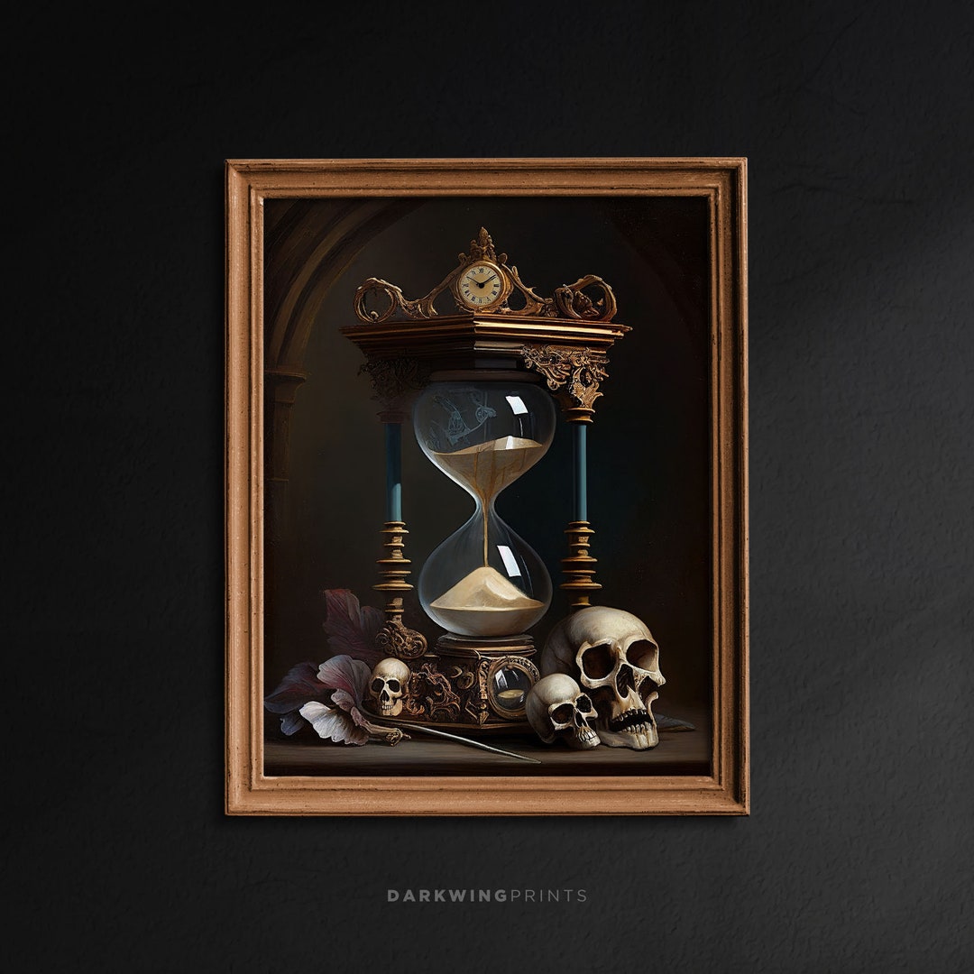 Gothic Hourglass Wall Art, Goth Still Life, Dark Academia Decor ...