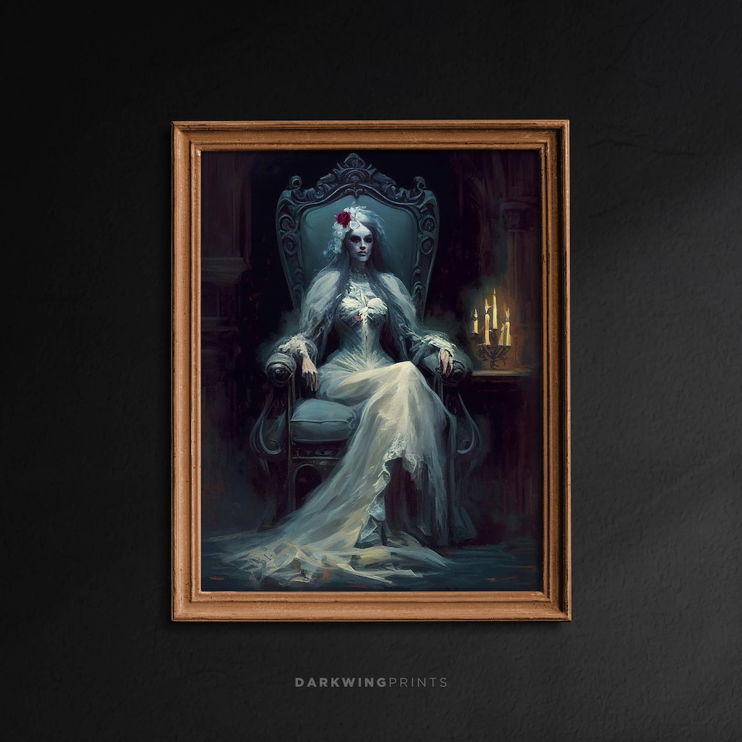 Ghost Lady Dressed in White, Dark Academia, Gothic Victorian Digital ...