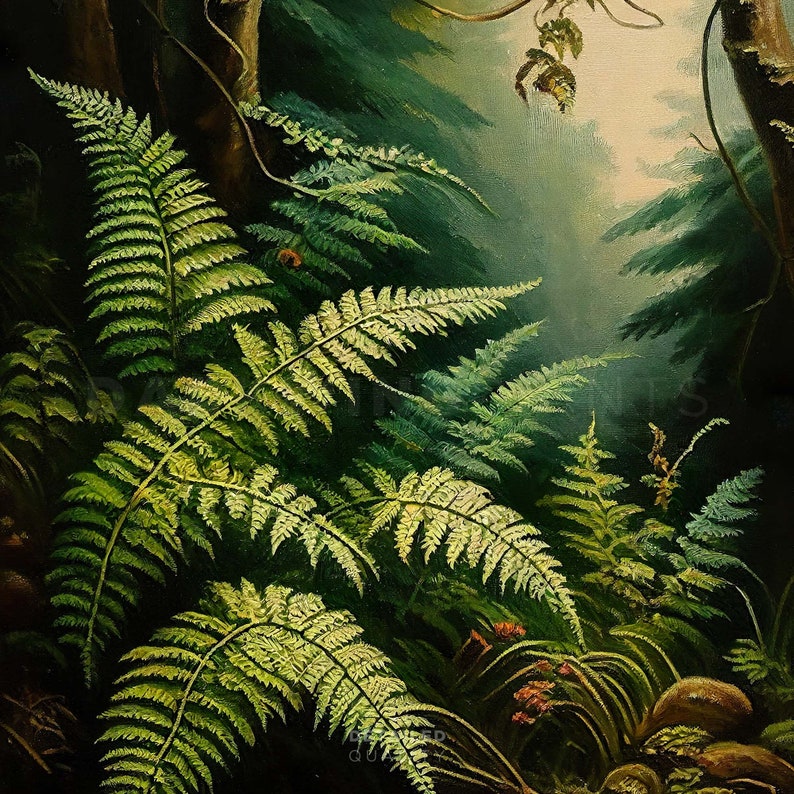 Forest Fern Botanical Decor Vintage Green Aesthetic Wall - Etsy