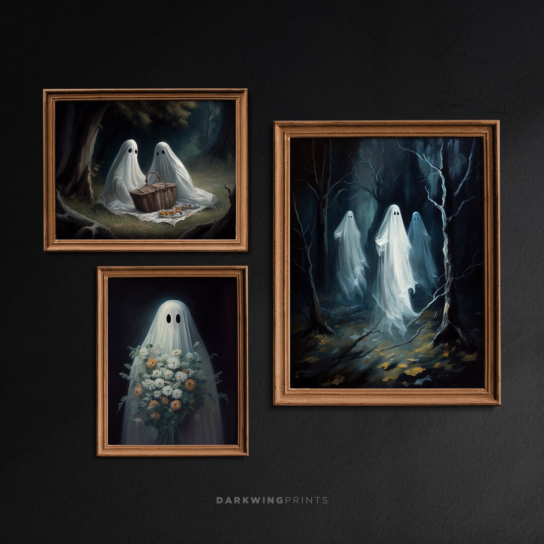 Set of 3 Nature Ghost Prints, Vintage Dark Academia Aesthetic Printable ...