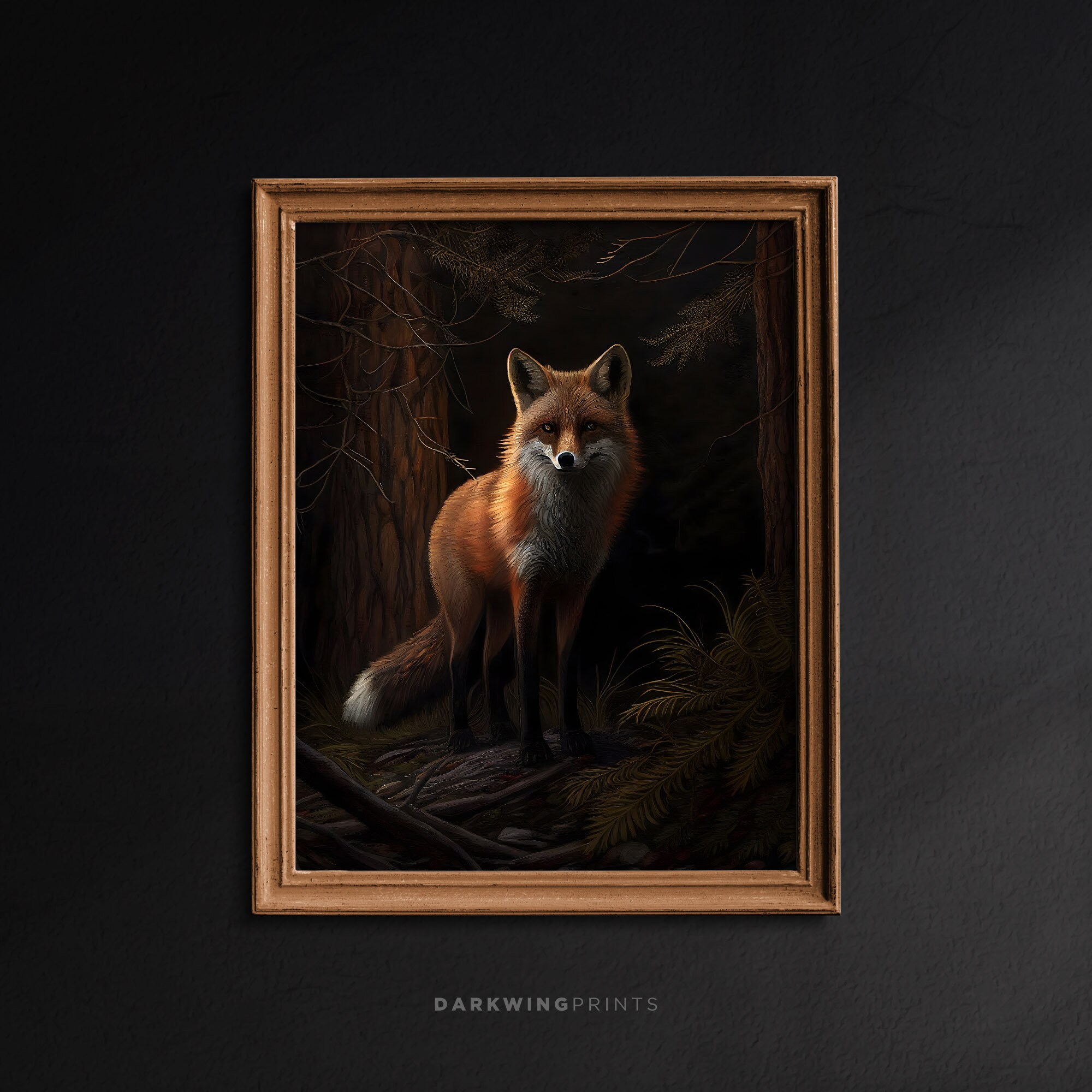 Fox, Gothic Painting Printable, Dark Cottagecore Prints, Witchy Room ...