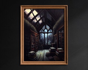 Fantasy Library Wall Art Lush Green Library Canvas Manga - Etsy