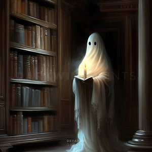 Ghost in the Library, Dark Academia, Gothic Victorian, Spooky Decor ...