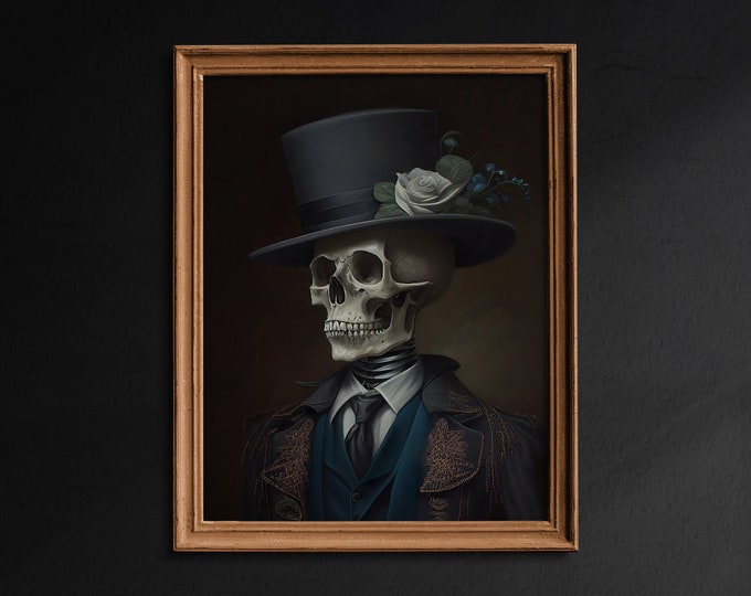Gothic Skeleton Portrait Vintage Poster, Art Poster Print, Home Decor ...
