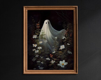 Ghost Dancing With Flowers, Vintage Poster, Art Poster Print, Dark ...