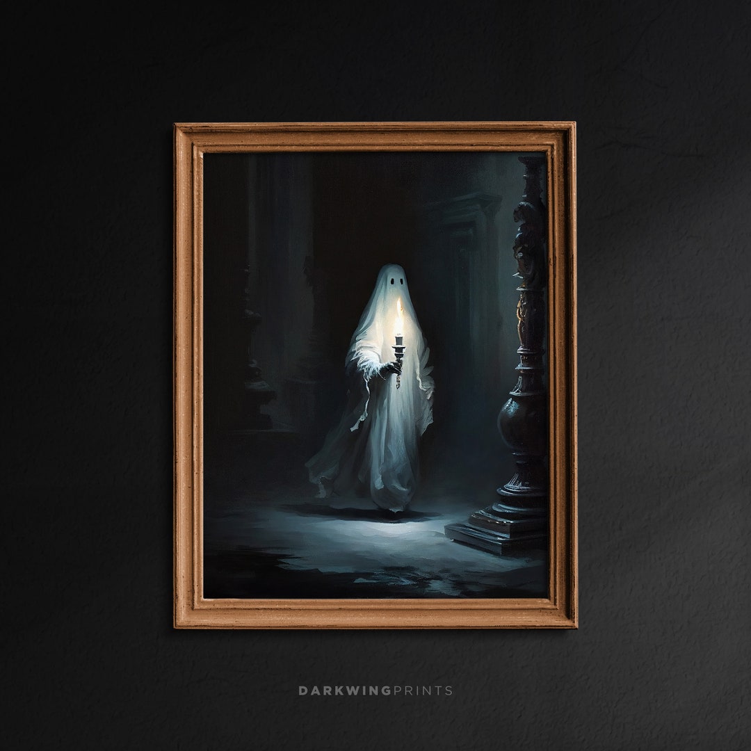 Ghost by Candlelight, Art Poster Print, Spooky Decor, Gothic Victorian ...