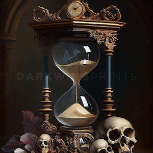 Gothic Hourglass Wall Art, Goth Still Life, Dark Academia Decor ...