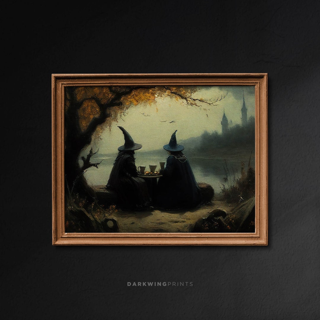 Witches Having a Picnic, Witch Decor, Vintage Poster, Halloween Wall ...