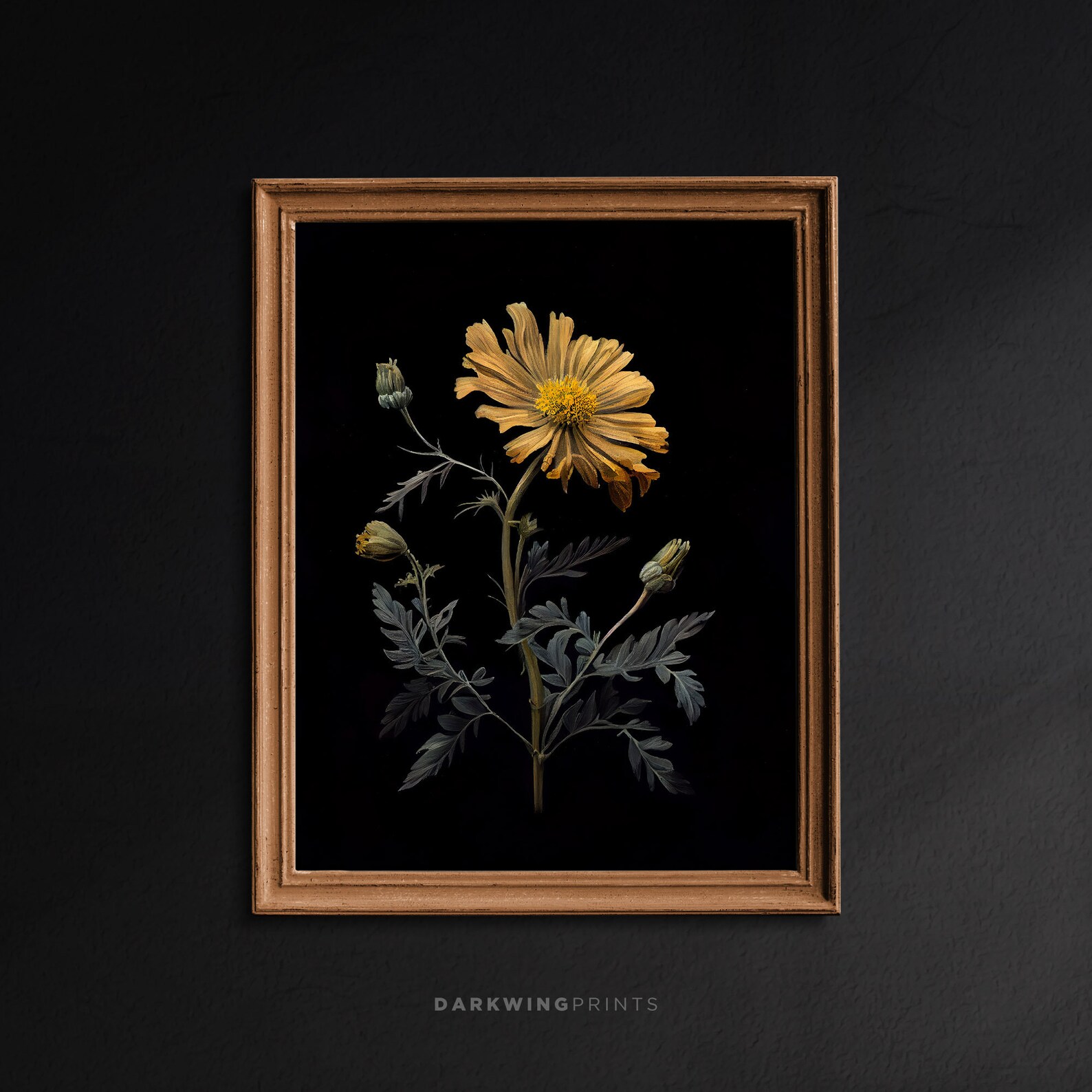 Dark Botanical Gallery Wall Art, 3 Piece Wall Art, Moody Floral Print ...
