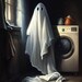 Ghost on Laundry Day, Dark Bathroom Romantic Ghost Decor, Halloween ...
