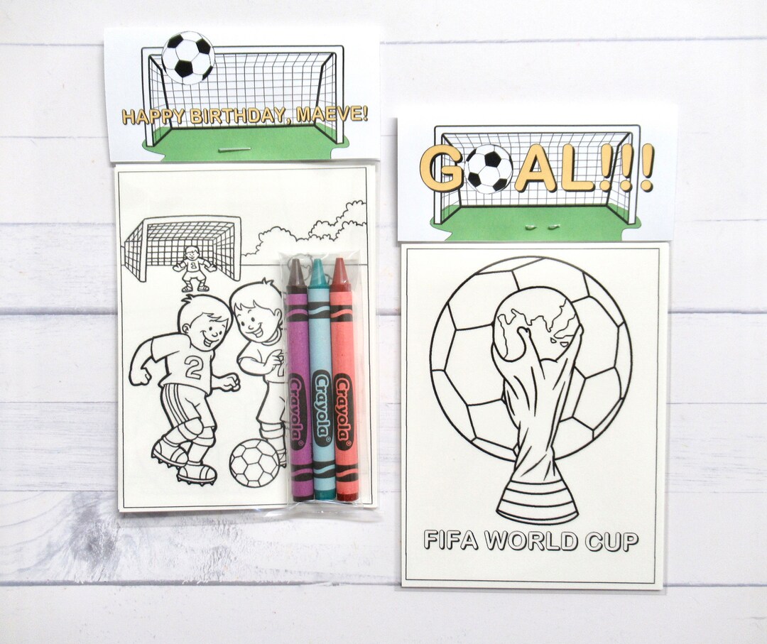 Football Soccer Coloring Pages and Crayons 1 Bag 1 Child Soccer Party ...