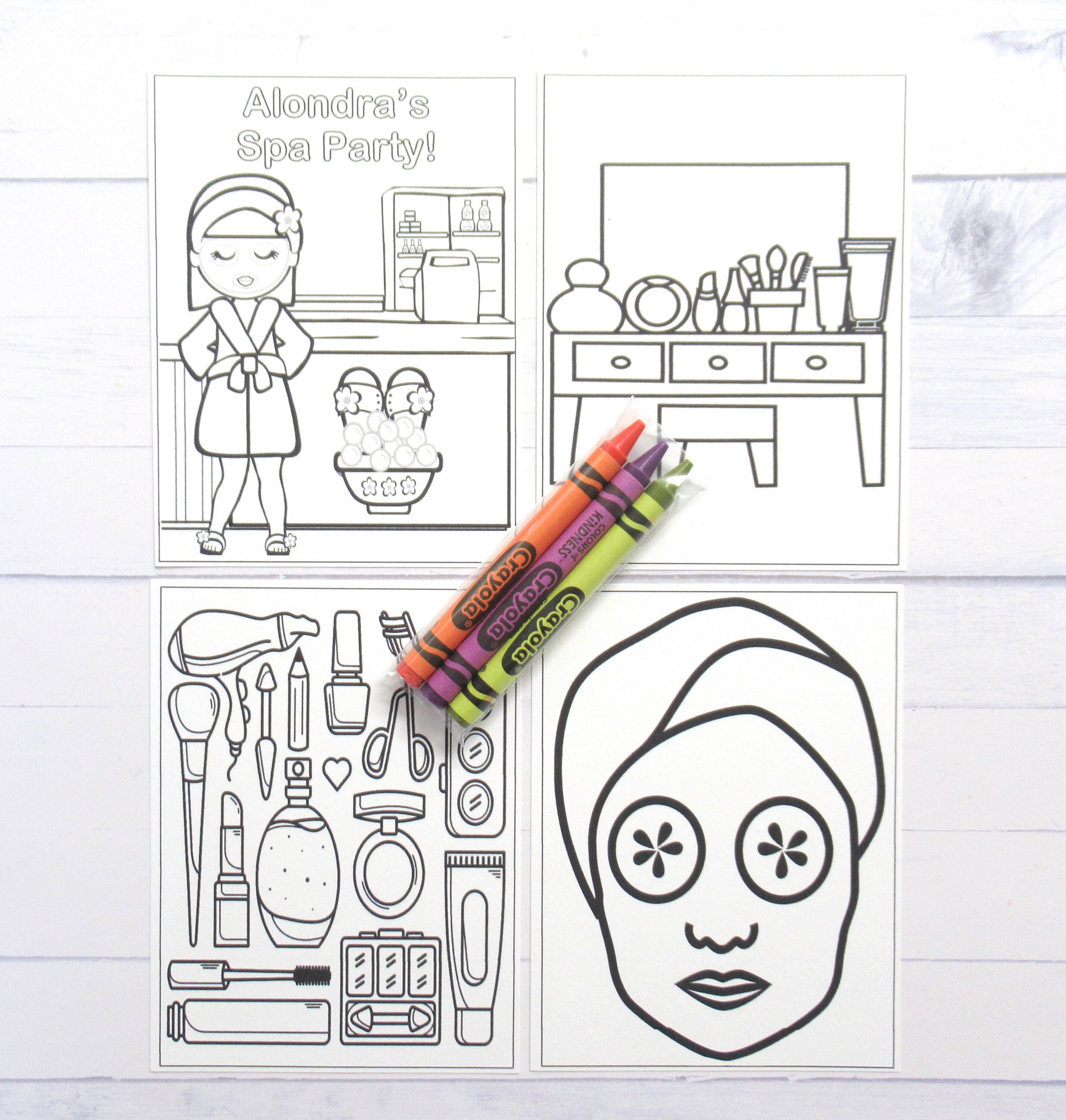 Make up Coloring Pages and Crayons 1 Bag 1 Child Make up Party Favors ...