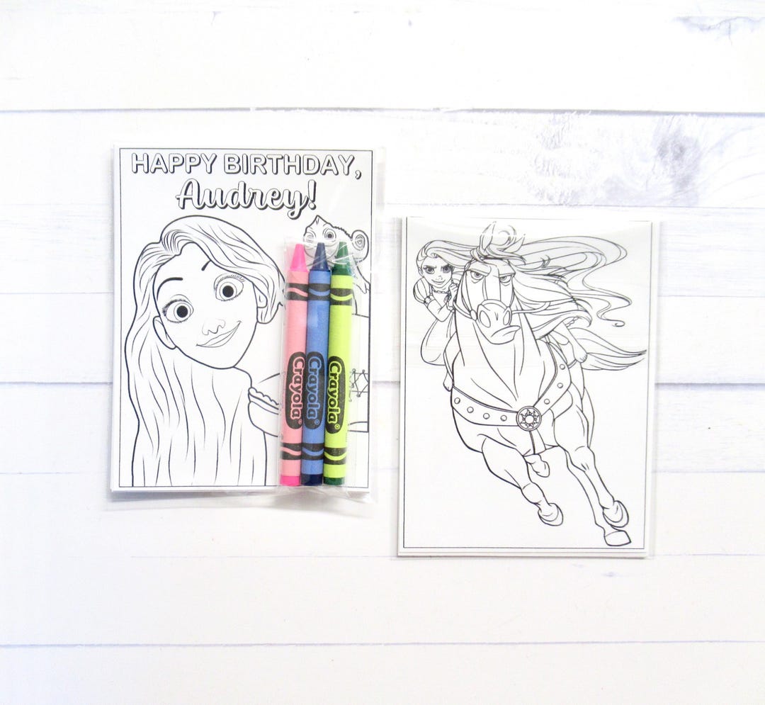 Inspired Tangled Mini Coloring Pages and Crayons - 1 Bag (1 Child ...