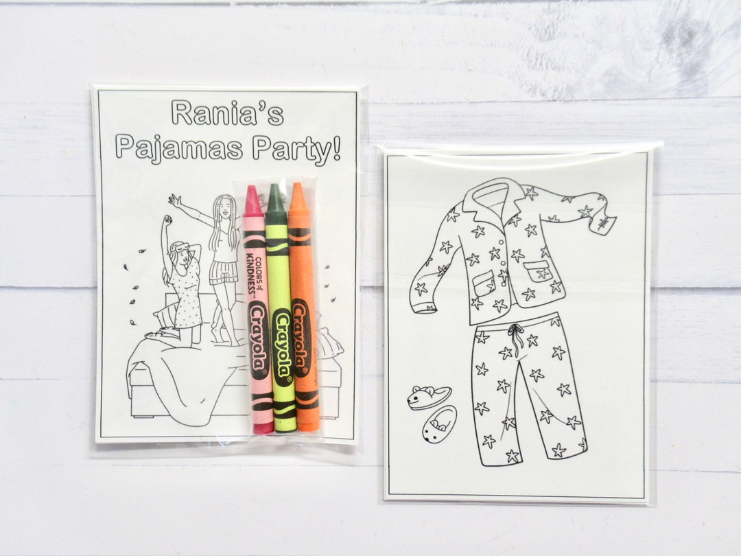 Pajama’s Party Coloring Pages and Crayons - 1 Bag (1 Child) - Pajama ...