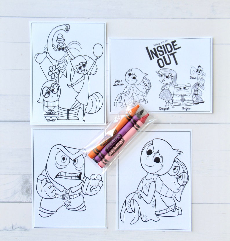 Inspired Inside Out Mini Coloring Pages and Crayons 1 Bag 1 - Etsy