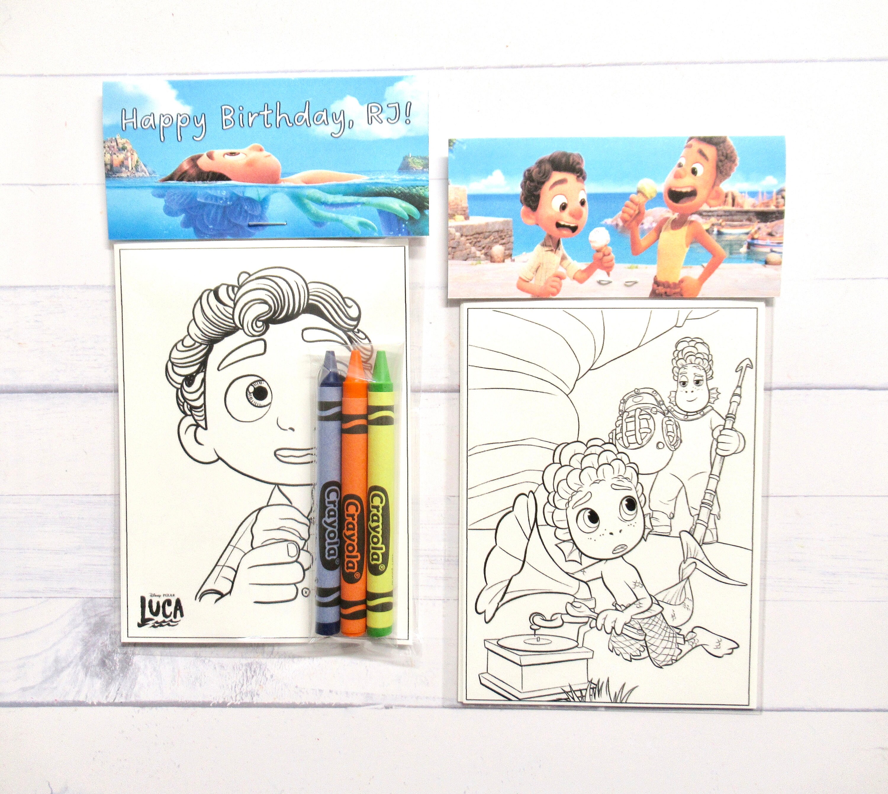 Inspired Luca Mini Coloring Pages and Crayons 1 Bag 1 - Etsy
