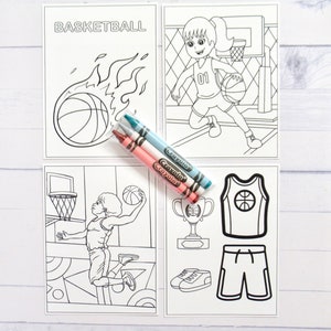 Basketball Coloring Pages and Crayons - 1 Bag (1 Child) - Sports Party ...