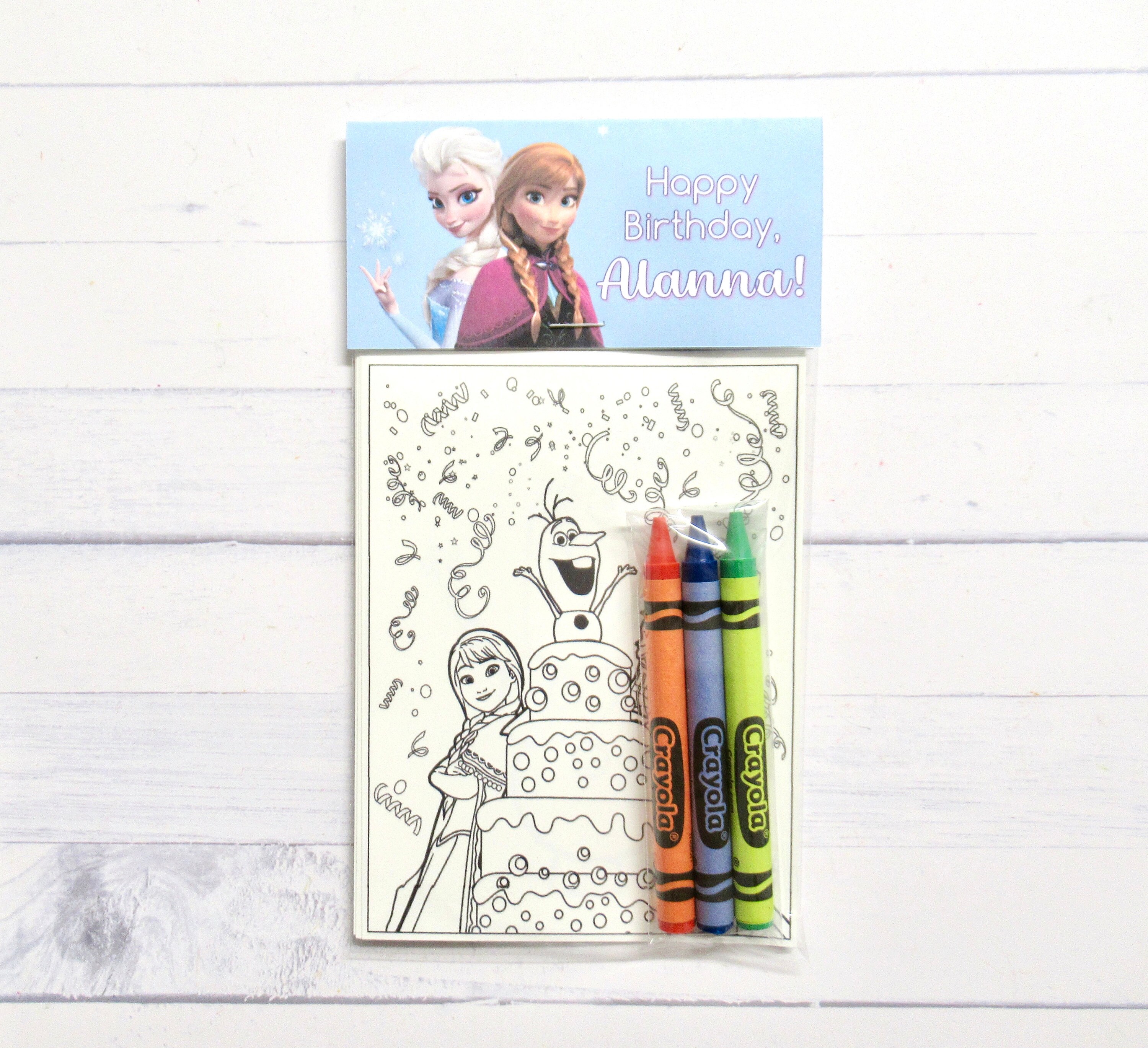 Inspired Frozen Mini Coloring Pages and Crayons 1 Bag 1 Child Frozen ...
