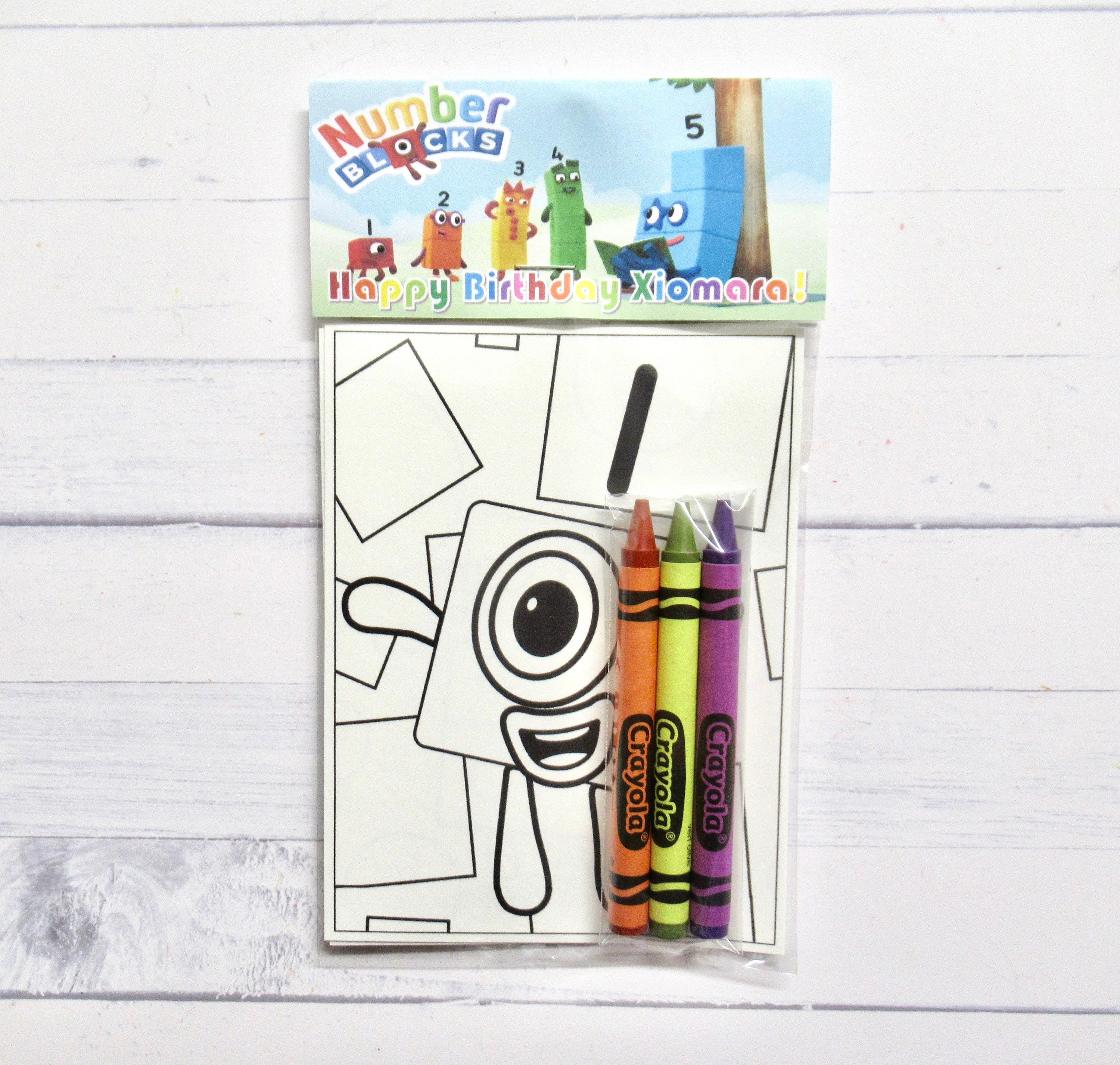 Inspired Numberblocks Mini Coloring Pages and Crayons 1 Bag - Etsy