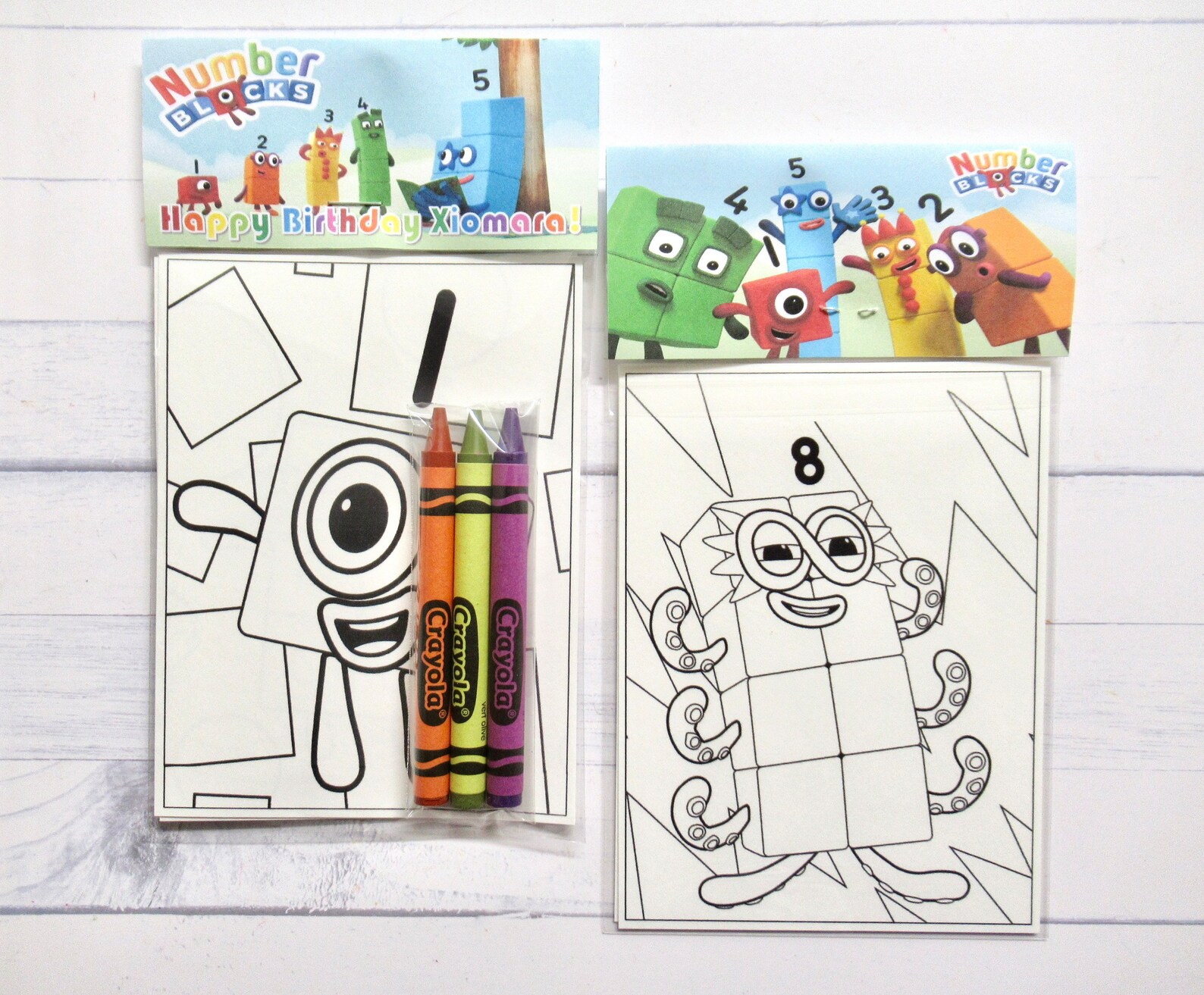 Inspired Numberblocks Mini Coloring Pages and Crayons 1 Bag - Etsy