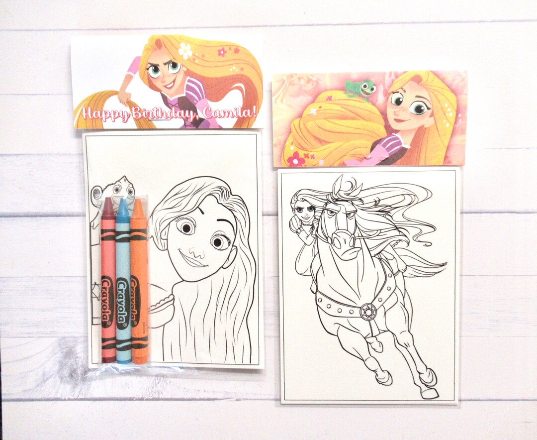 Inspired Tangled Mini Coloring Pages and Crayons 1 Bag 1 Child Tangled ...