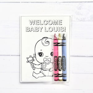Welcome Baby Coloring Pages and Crayons - 1 Bag (1 Child) - Baby Shower ...