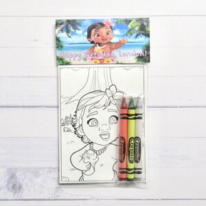 Inspired Moana Mini Coloring Pages and Crayons - 1 Bag (1 Child ...