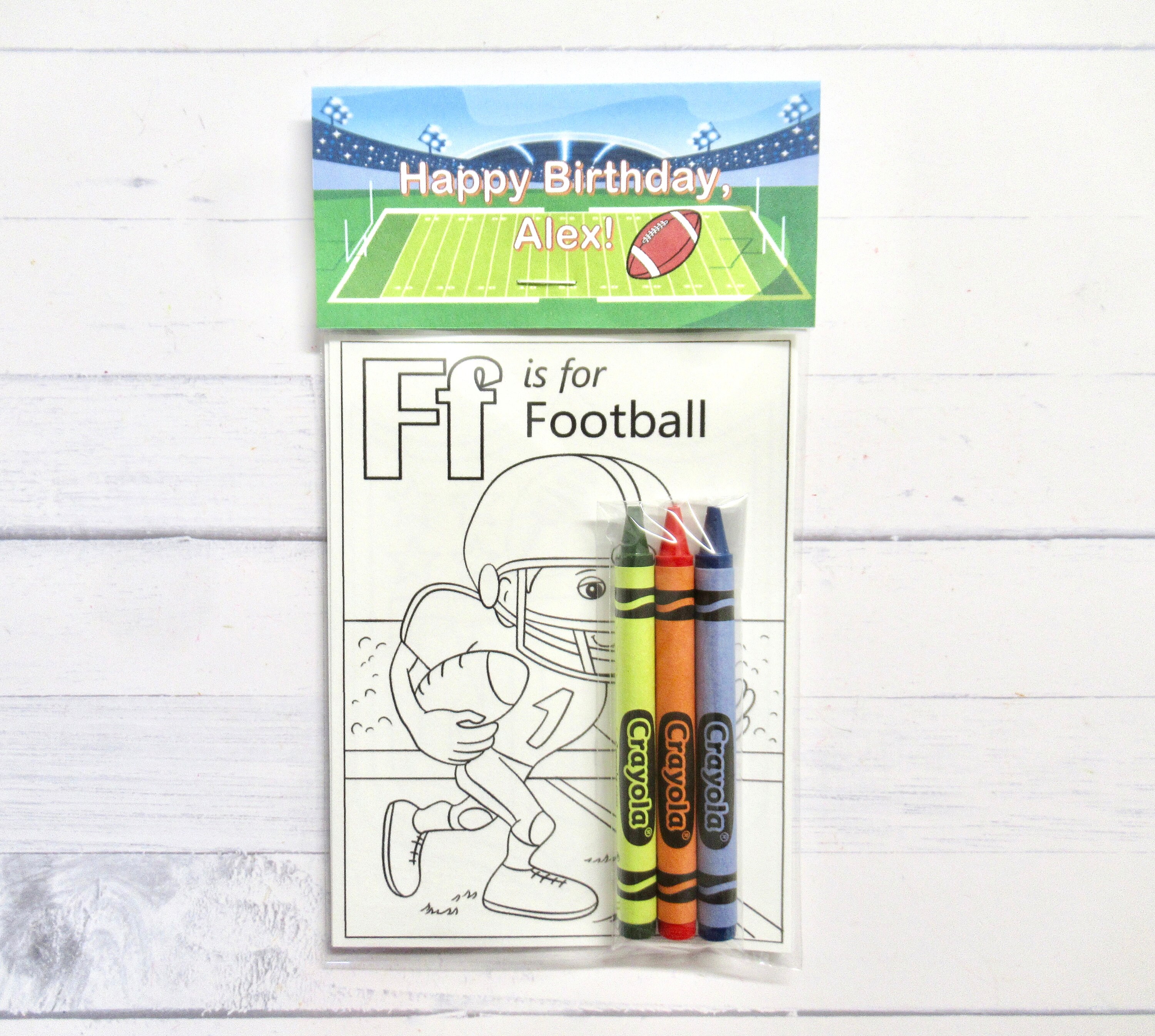 American Football Mini Coloring Pages and Crayons 1 Bag 1 - Etsy