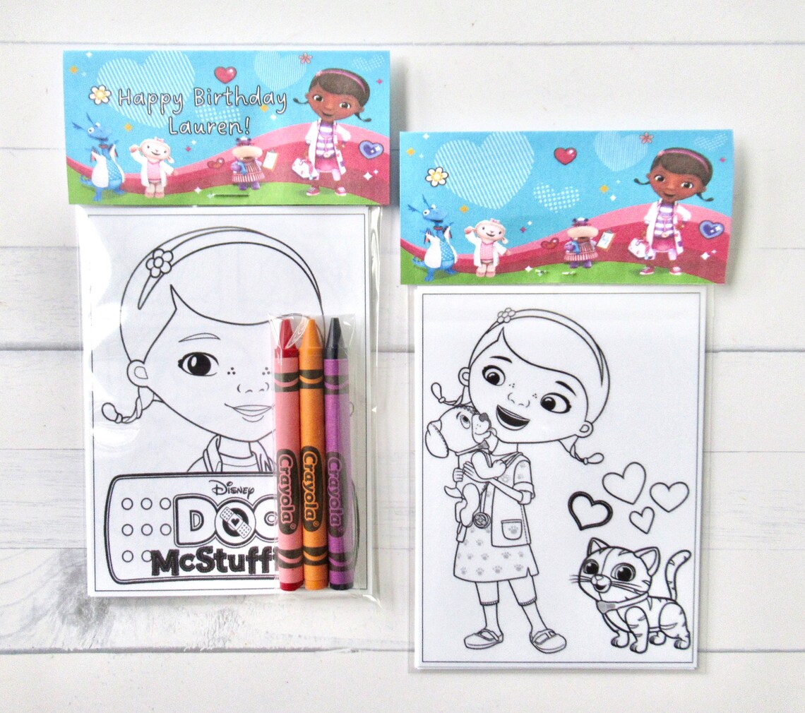 Inspired Doc Mcstuffins Mini Coloring Pages and Crayons 1 - Etsy