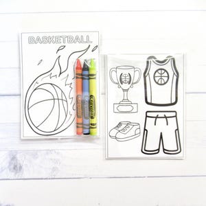 Basketball Coloring Pages and Crayons - 1 Bag (1 Child) - Sports Party ...