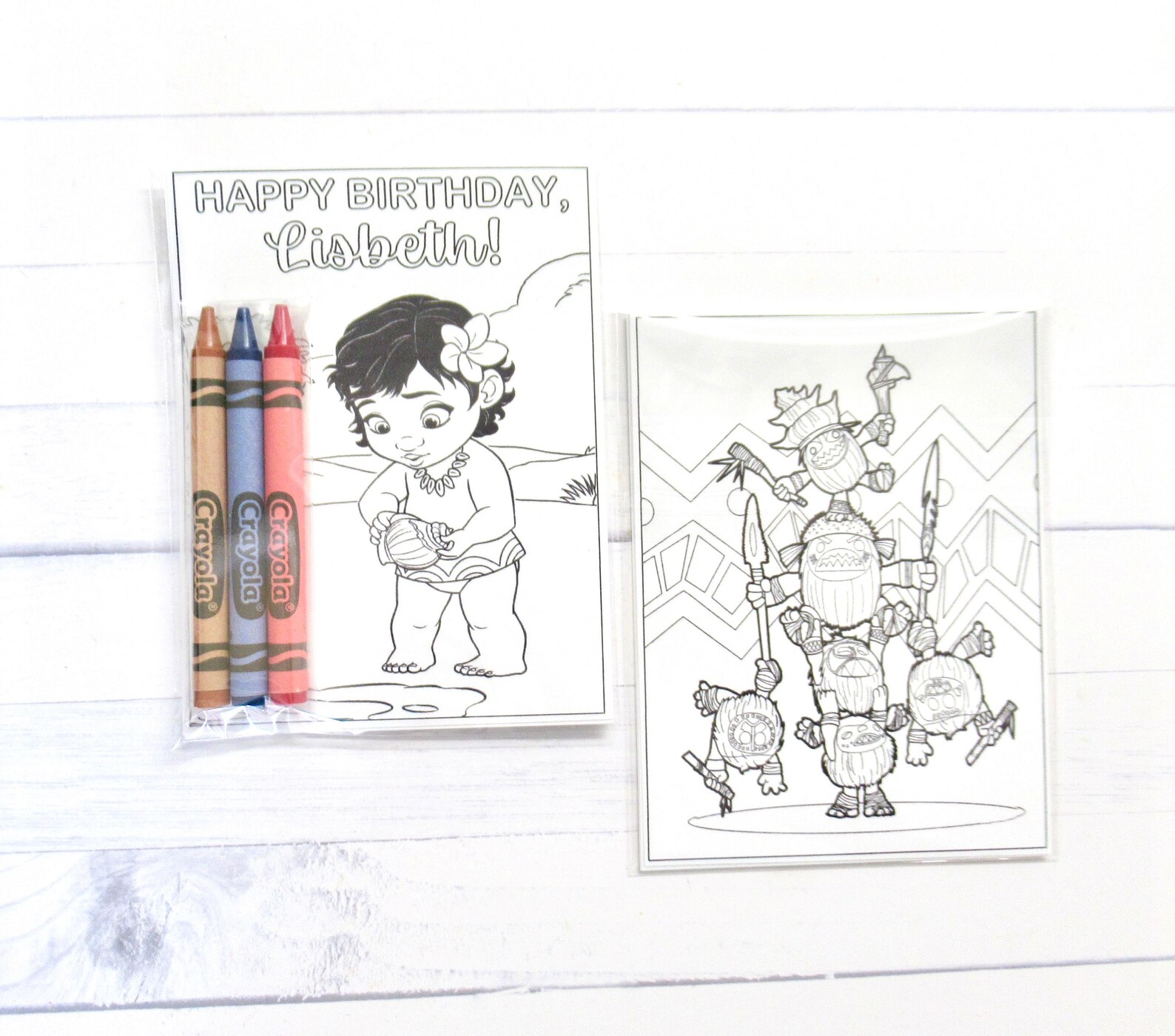 Inspired Moana Mini Coloring Pages and Crayons - 1 Bag (1 Child ...