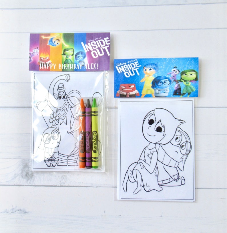 Inspired Inside Out Mini Coloring Pages and Crayons 1 Bag 1 - Etsy