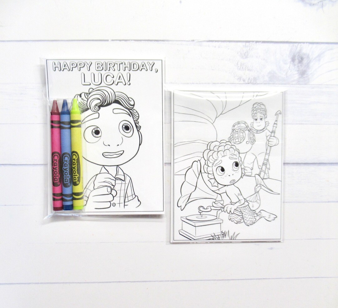 Inspired Luca Mini Coloring Pages and Crayons - 1 Bag (1 Child) - Luca ...