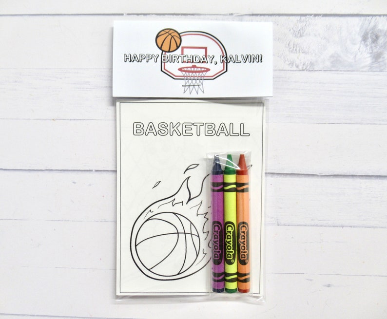Basketball Coloring Pages and Crayons 1 Bag 1 Child - Etsy