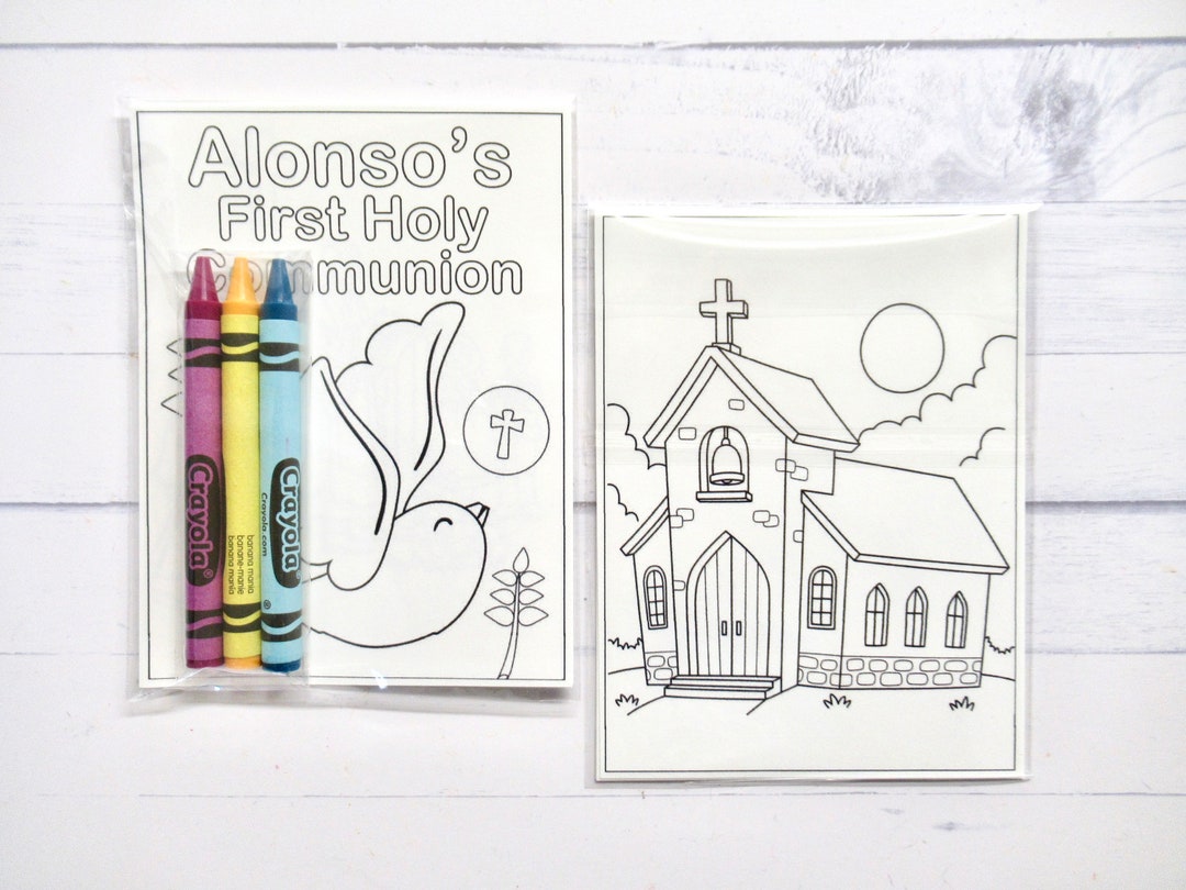 First Communion Coloring Pages and Crayons - 1 Bag (1 Child) - First ...