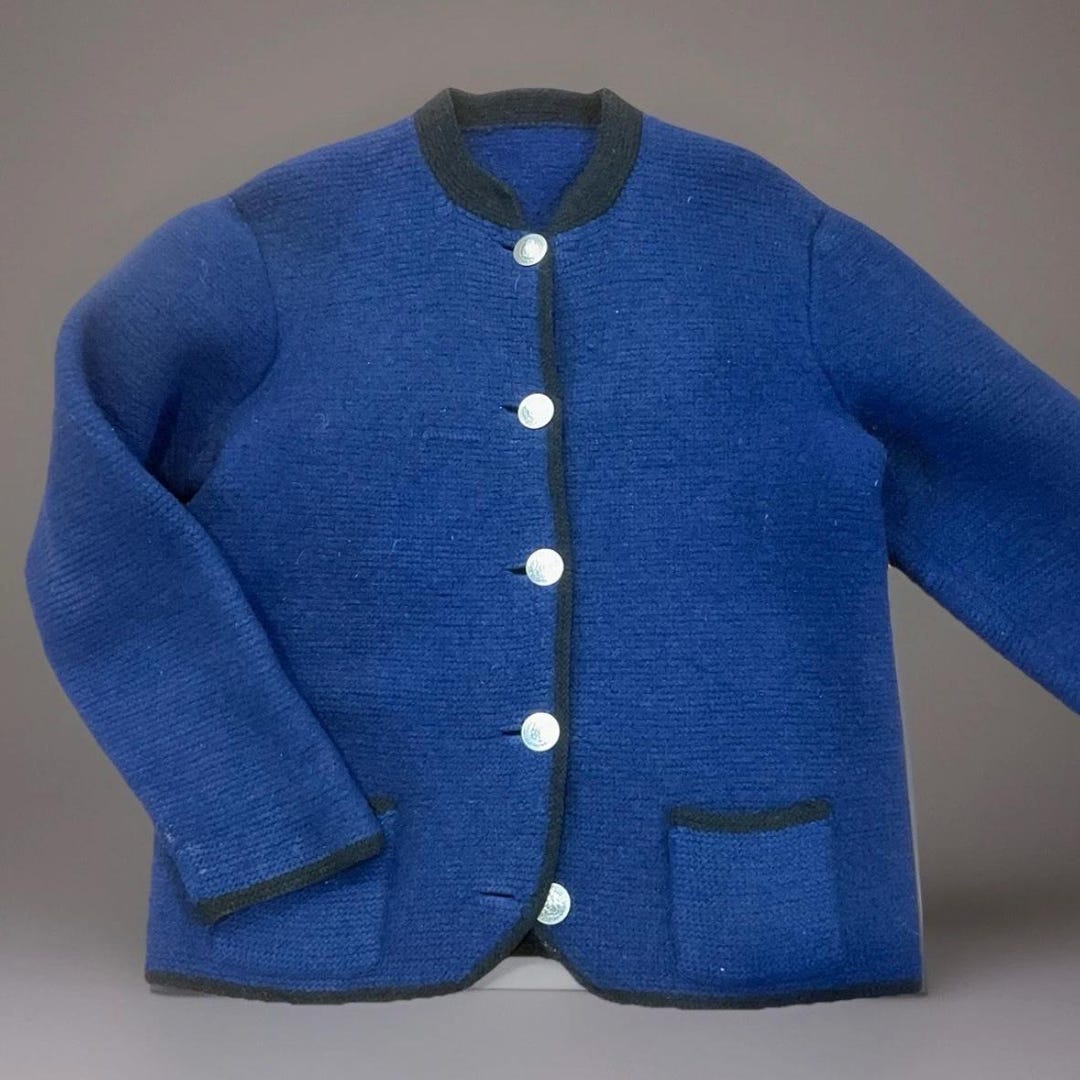 HOFER Austrian Wool Jacket Heavy Boiled Tyrol Germany VTG Womens Sz ...