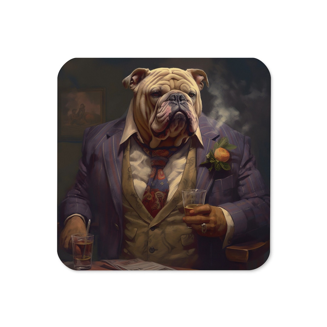 Mafia English Bulldog Coaster, Men's Bulldog Coaster, Mafia Mob English ...
