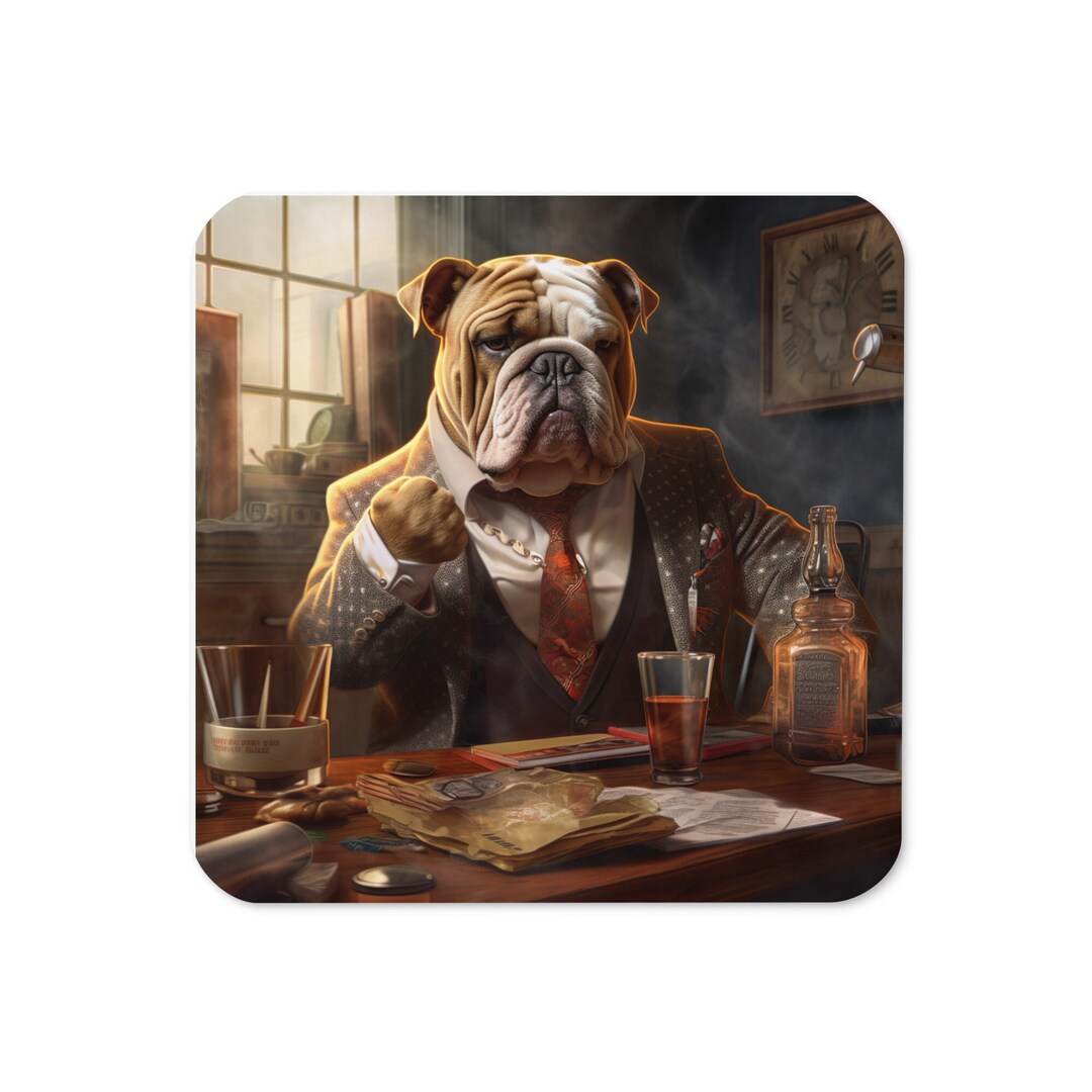 English Bulldog Mafia Coaster Gift Idea for Bulldog Mom Coaster for ...