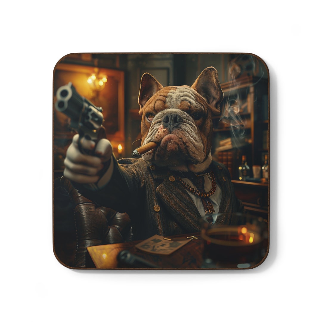 Mafia English Bulldog Coaster, Men's Bulldog Coaster, Mafia Mob English ...