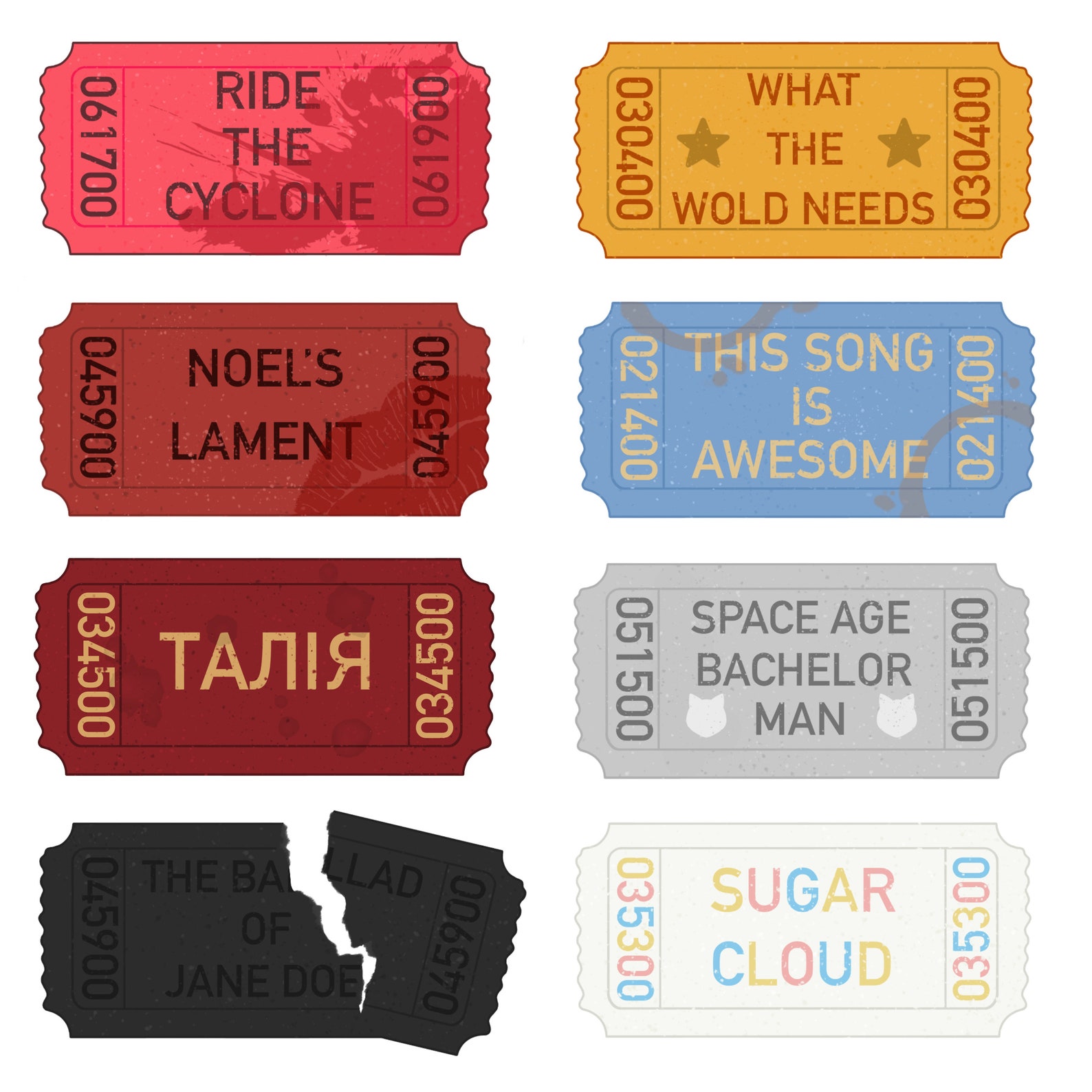 RTC Ticket Sticker Sheet - Etsy