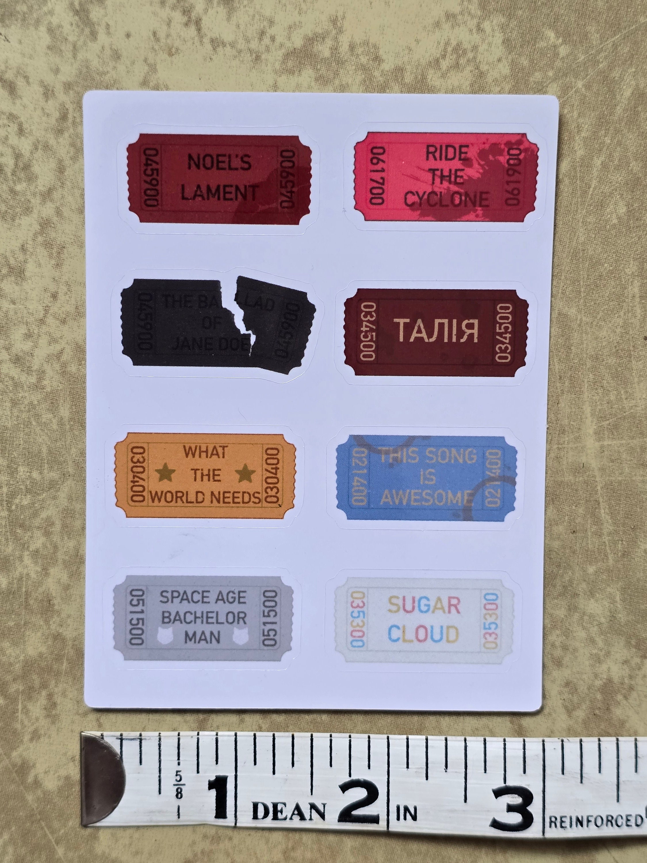 RTC Ticket Sticker Sheet - Etsy