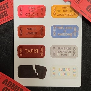 RTC Ticket Sticker Sheet - Etsy