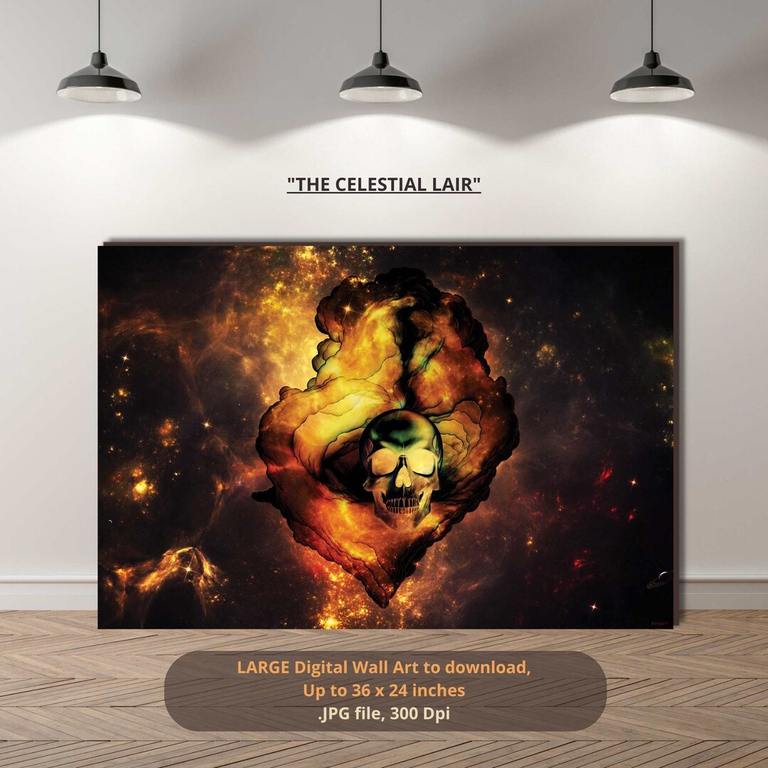 The Celestial Lair: Skull's Lair Nestled in the Lightning, Large ...