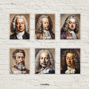 Baroque Composers Portrait Poster: Music Classroom Decor (digital ...