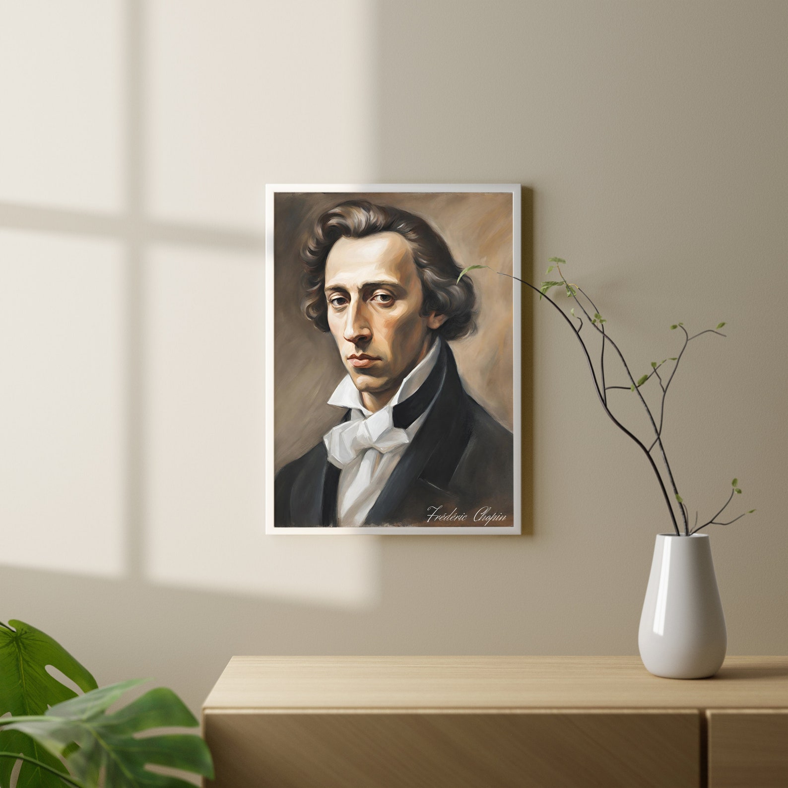 Chopin Oil Painting Portrait: Classical Music Wall Art (digital ...