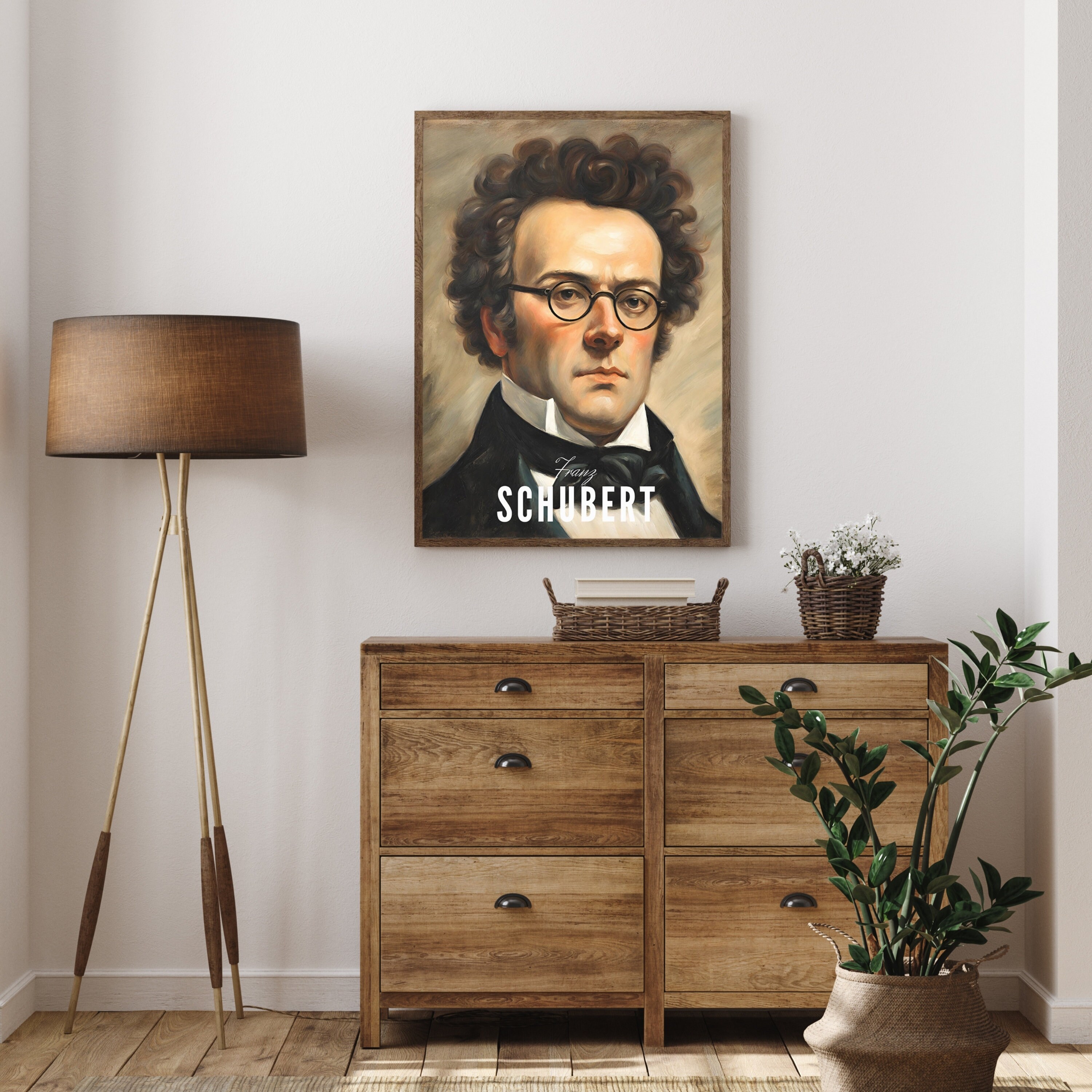 Franz Schubert Oil Painting Portrait: Classical Composer Art (digital ...