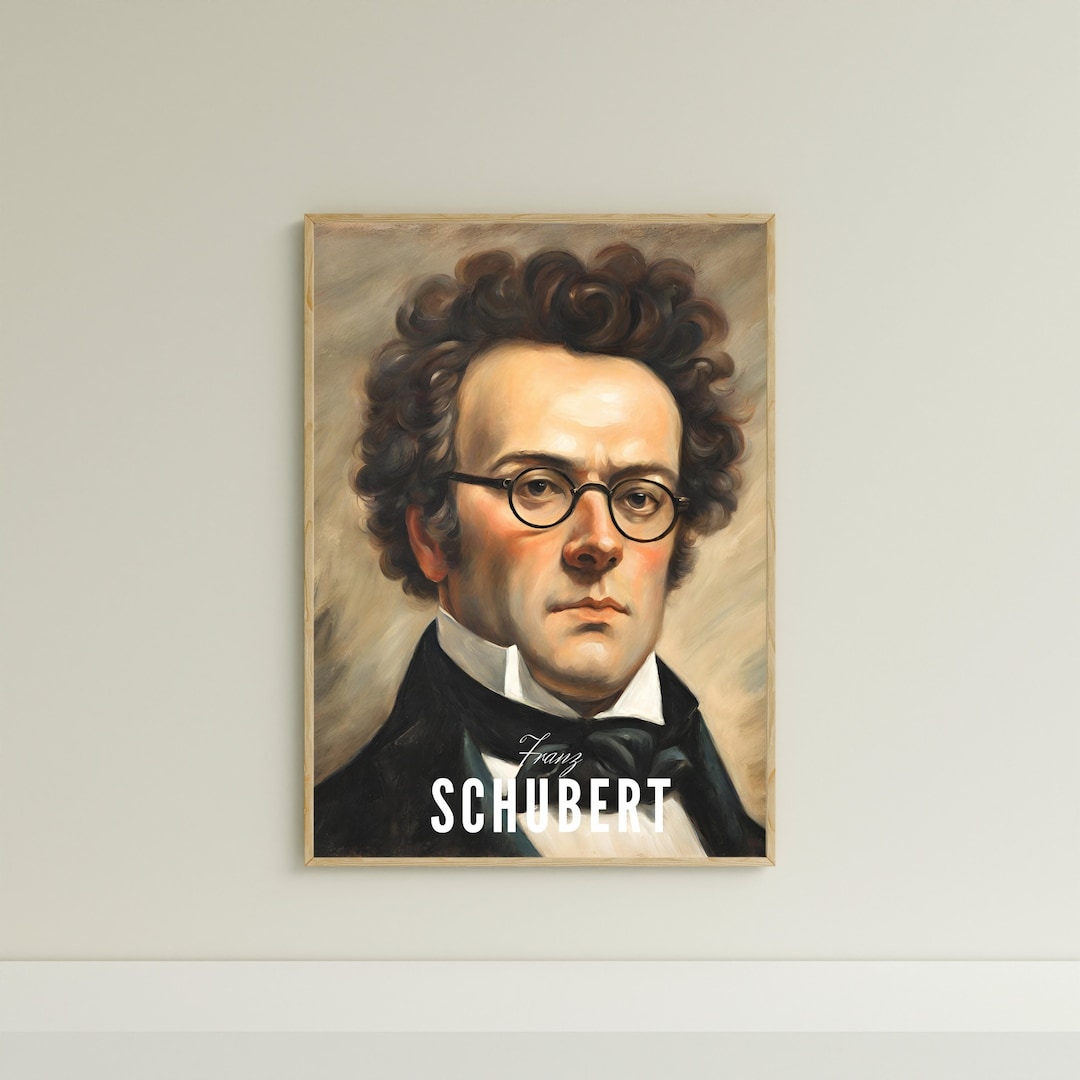 Franz Schubert Oil Painting Portrait, Classical Music Wall Art ...