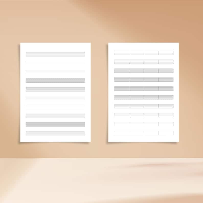 Blank Music Sheet Bundle: Piano Staff Paper (PDF) - Etsy