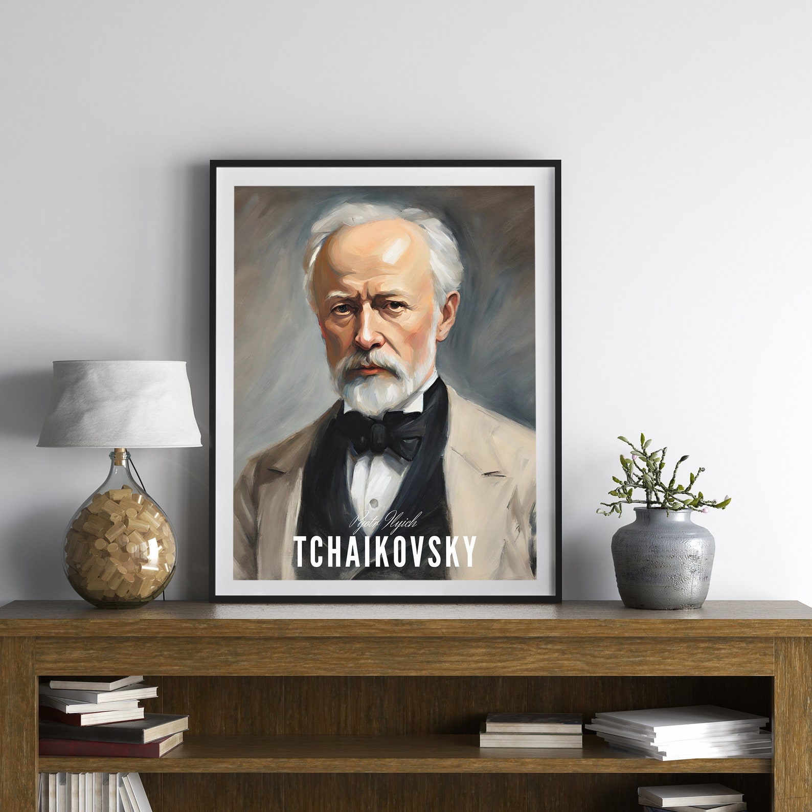Tchaikovsky Oil Painting Portrait, Classical Music Wall Art, Classical ...