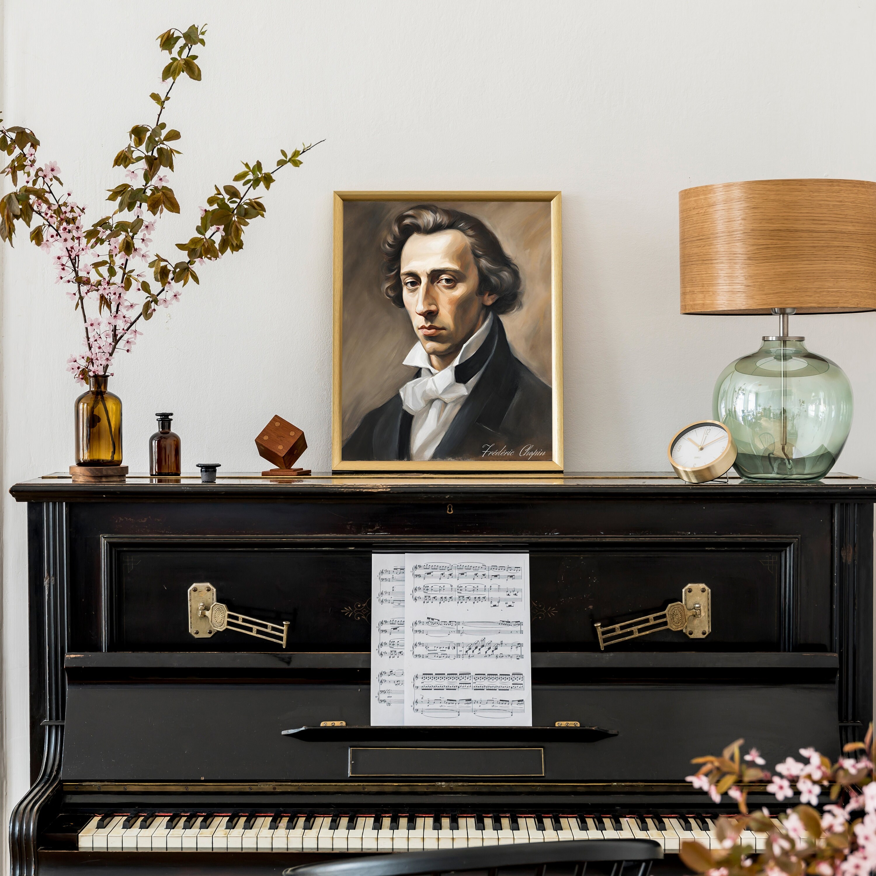 Chopin Oil Painting Portrait: Classical Music Wall Art (digital ...